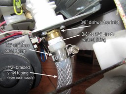 Dishwasher water supply line installation